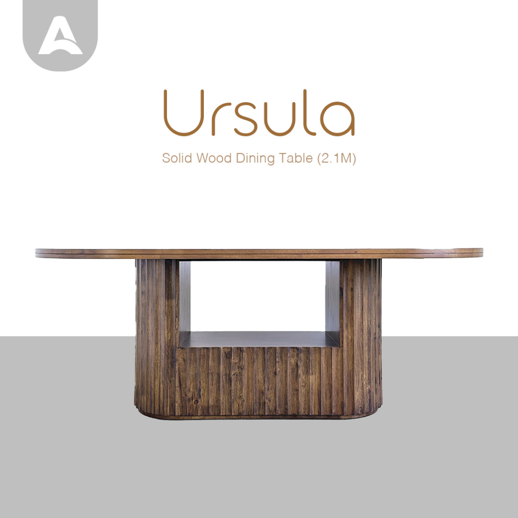 Ursula Solid Wood Dining Table (2.1M) | Shopee Malaysia