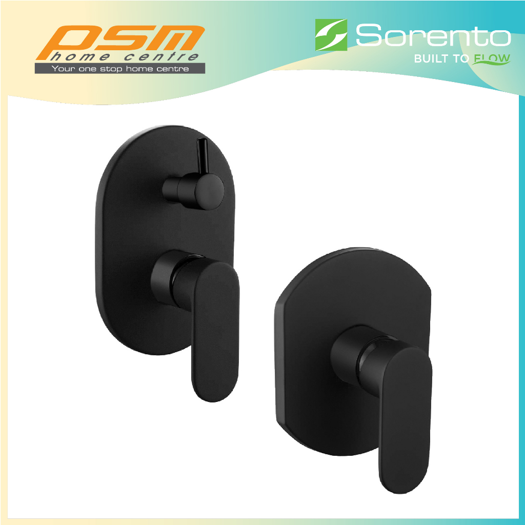 SORENTO Solid Brass Concealed Black One/Two Way Shower Mixer Tap ...