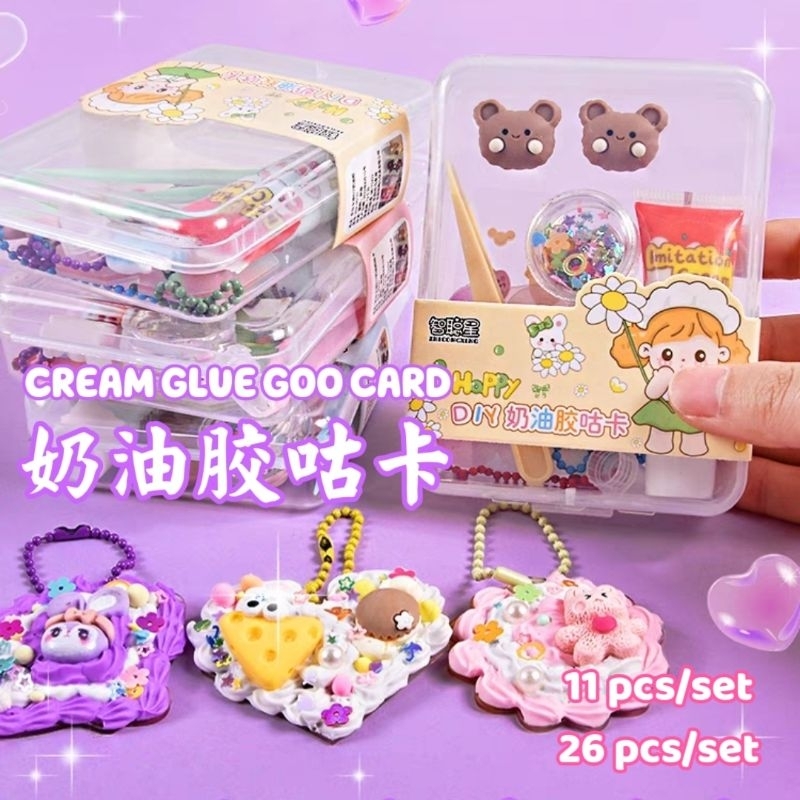 Cream Glue Goo Card Set / Girl Handmade DIY Cuckoo Painting Toy Holiday ...