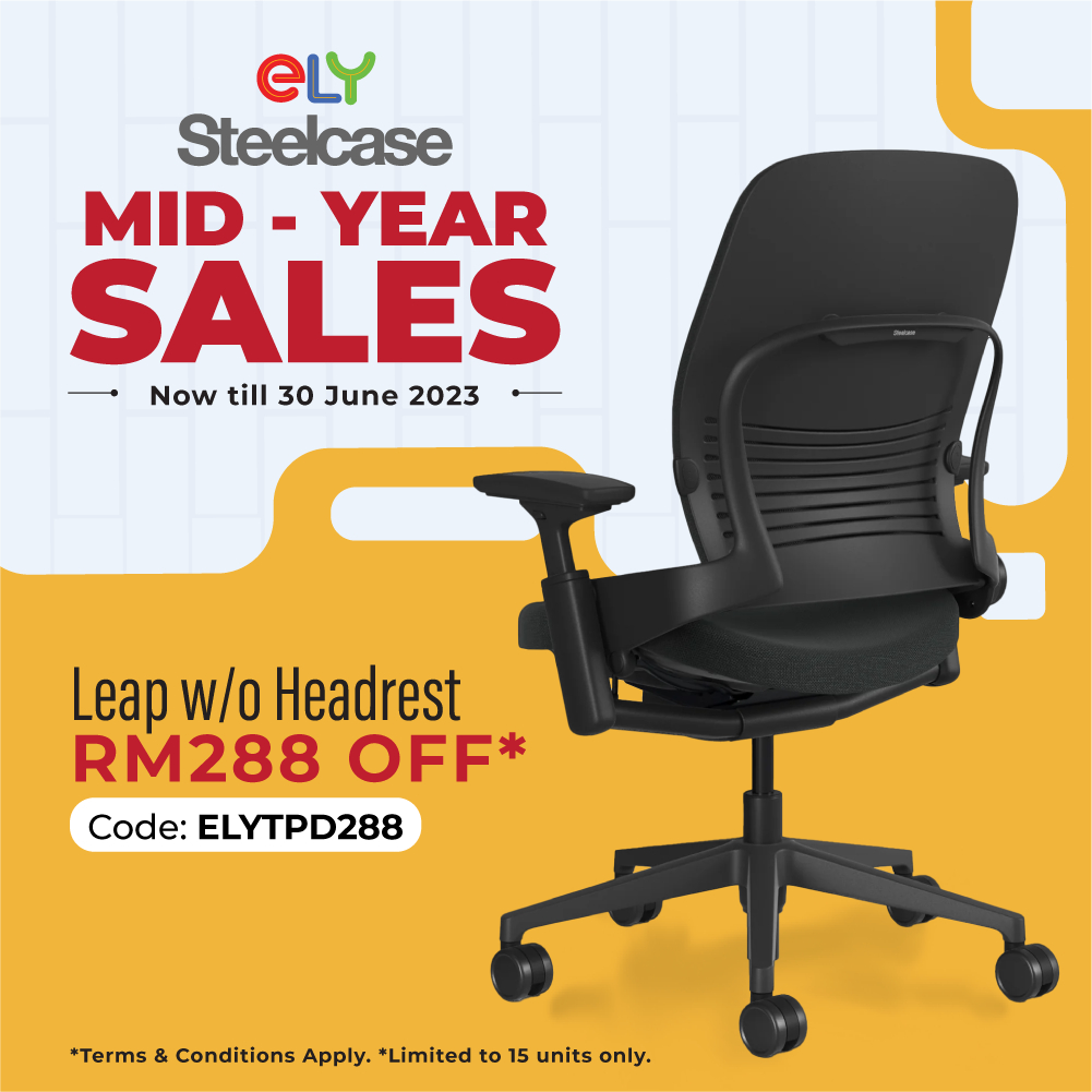 ELY Steelcase Leap High Back Fabric / Office chair / Ergonomic Chair ...