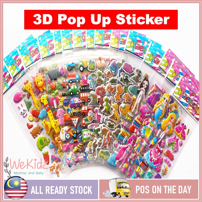 [WeKidz] 3D Sticker Pop Up Sticker Cartoon Sticker Kids Sticker ...