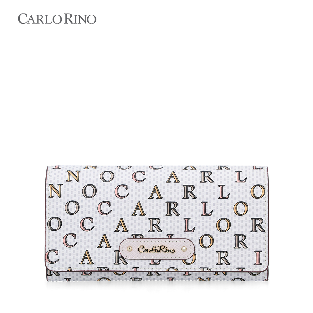 Carlo Rino Beige ElevateC 2-Fold Long Wallet | Shopee Malaysia