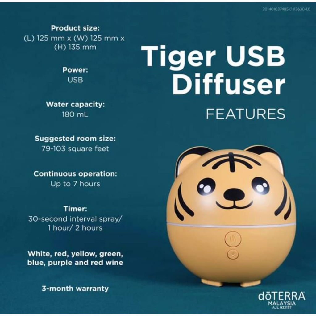 Golden Cute Tiger USB Portable Diffuser | Shopee Malaysia