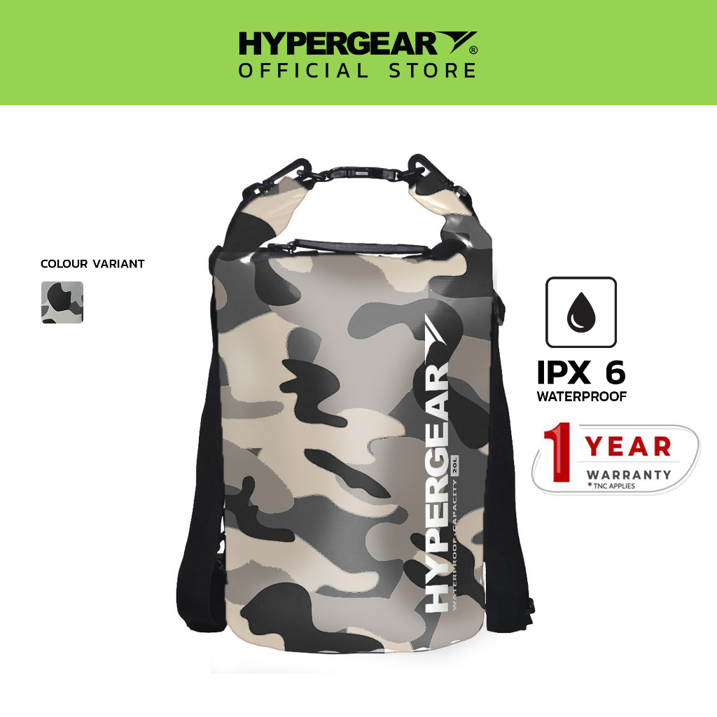 Hypergear Beg Kalis Air 20L Alfa Kelabu Camou / / Hypergear Waterproof ...