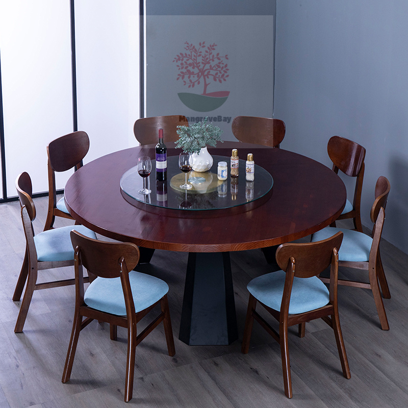 Restaurant Dining Table Solid Wood Loft America Style Home/Restaurant Round Table Meja Restauran ...