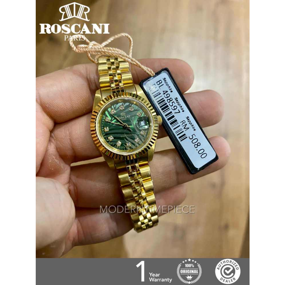 ROSCANI Evergreen Stainless Steel Sapphire Crystal Glass Women'' Watch ...