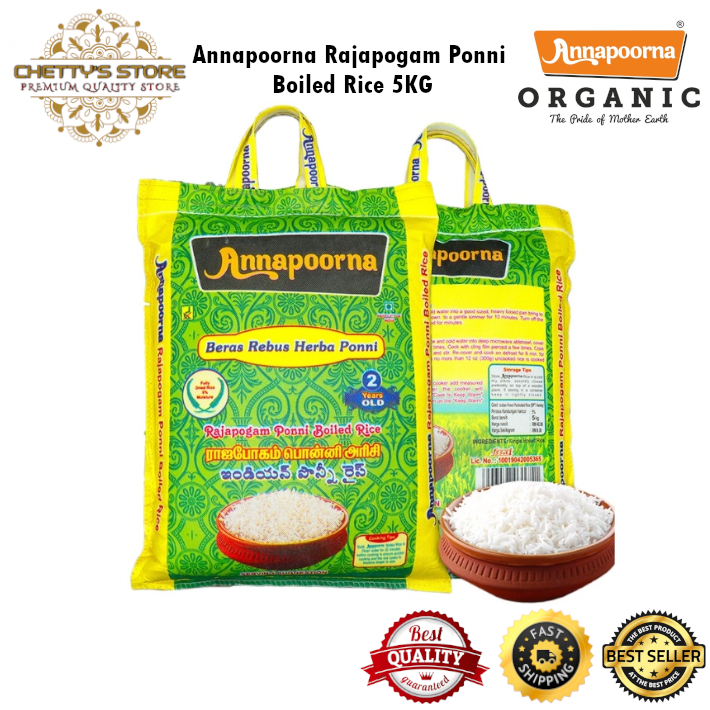 (IMPORTED ) Annapoorna Rajapogam Ponni Paroiled Rice Beras Rebus Herba ...