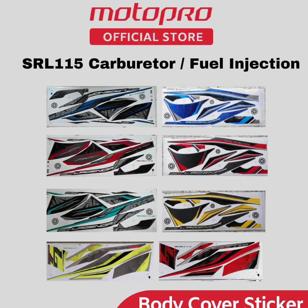 YAMAHA SRL115 Fuel Injection / SRL115 Carburetor Sticker Body Cover Set ...