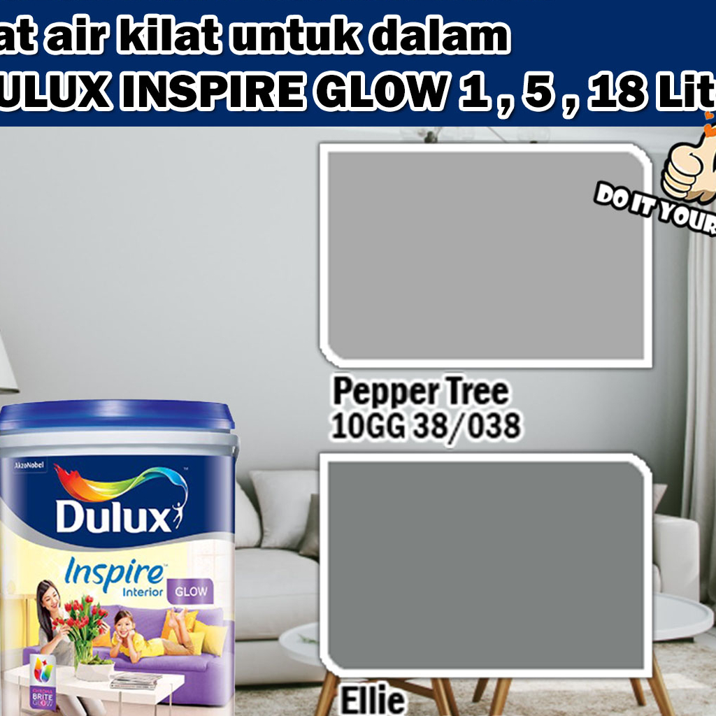 ICI DULUX INSPIRE INTERIOR GLOW 5 Liter Pepper Tree / Ellie | Shopee ...