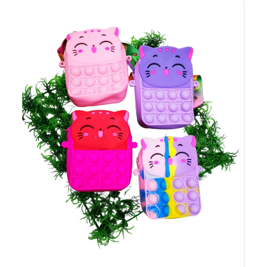 Ready Stock Pop it Bag Fidget Toys Push Bubble Cat Bag Kids Bag Girl ...