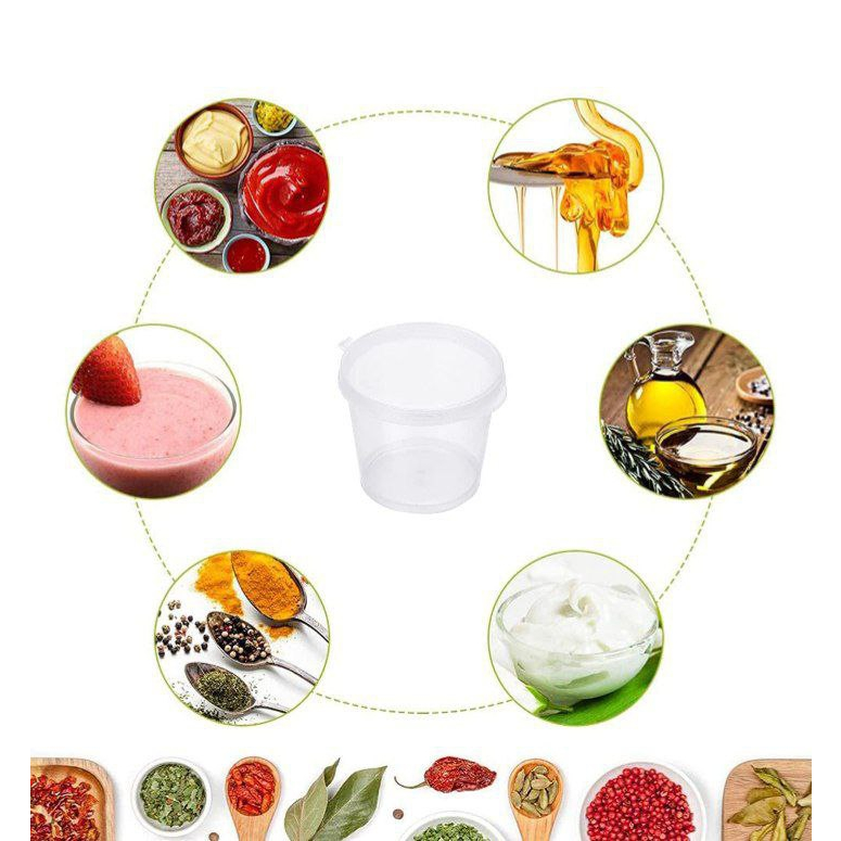 AR - (10 Pcs) 25/40/60/90/100/125/150 ml Sauce Cup Container With Lid ...