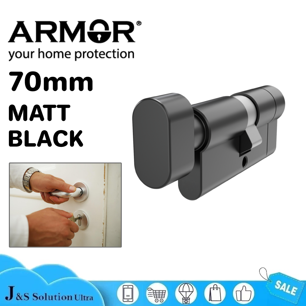 ARMOR 70mm EURO PROFILE CYLINDER SNIB (SINGLE LOCK WITH THUMBTURN) APC ...