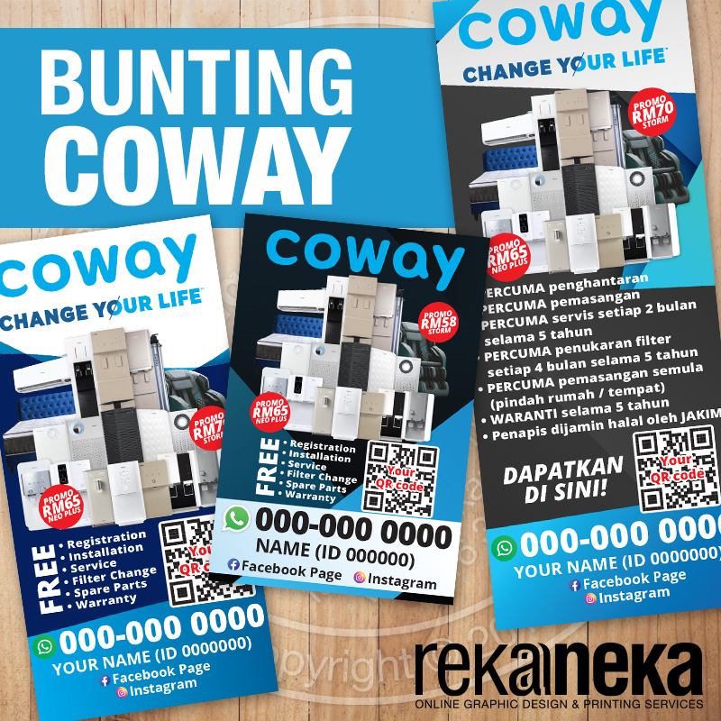(BN) Bunting - COWAY (Menegak / Vertical) FREE DESIGN | Shopee Malaysia