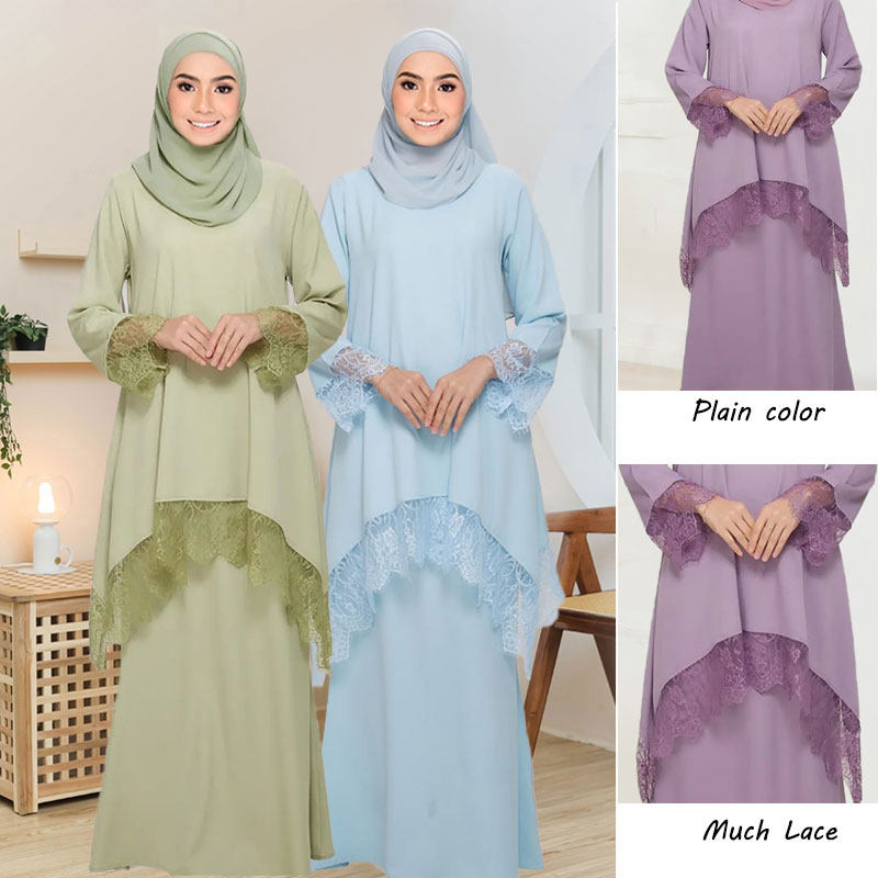 KURUNG ELLISH Lace Muslimah KURUNG MODEN Dress BAJU KEBAYA DIJAHIT ...