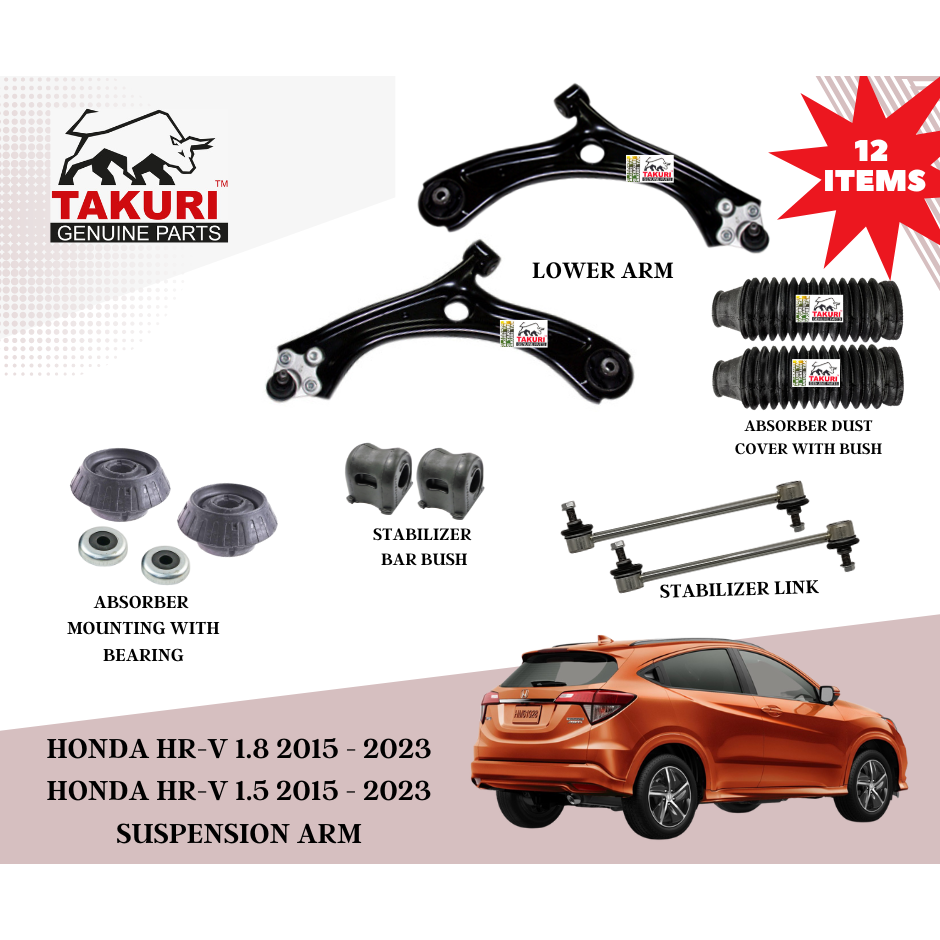 Takuri front lower arm assy suspension arm combo set HONDA HRV 1.5 1.8 ...