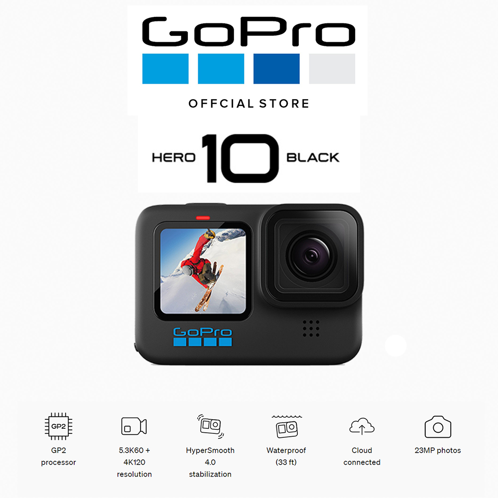 GoPro HERO10 Black 5.3K Video and 23MP Photos GP2 Processor Hypersmooth 4.0 With 1 Year Warranty ...