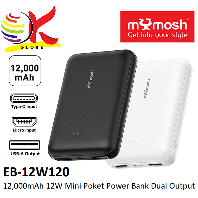 MYMOSH EB-12W120 12,000MAH 12W MINI POCKET DESIGN POWER BANK POWERBANK ...