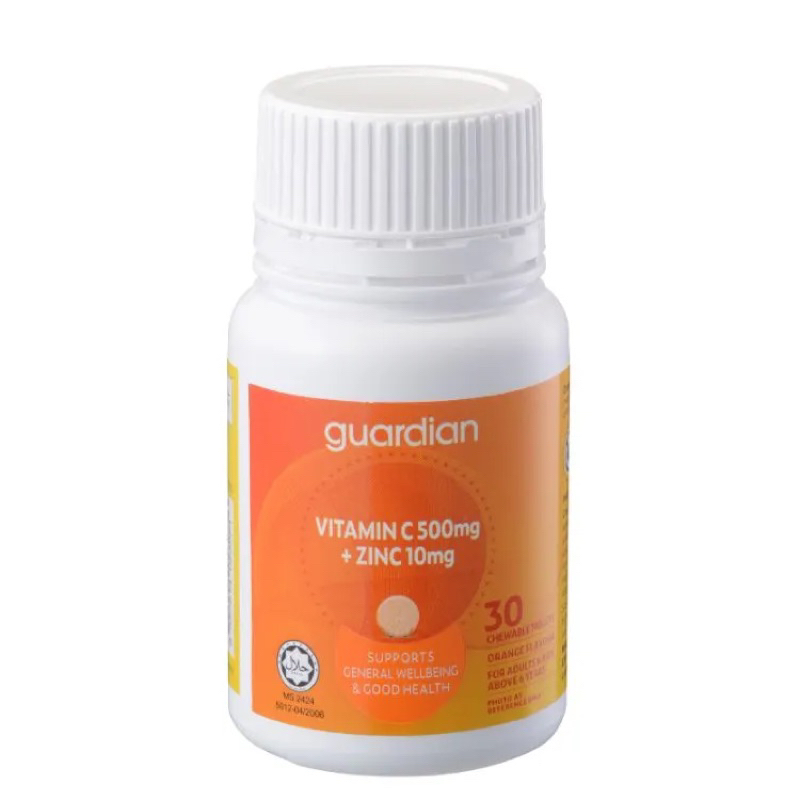 Guardian Vitamin C 500Mg + Zinc 10Mg Chewable Tablet 30's | Shopee Malaysia