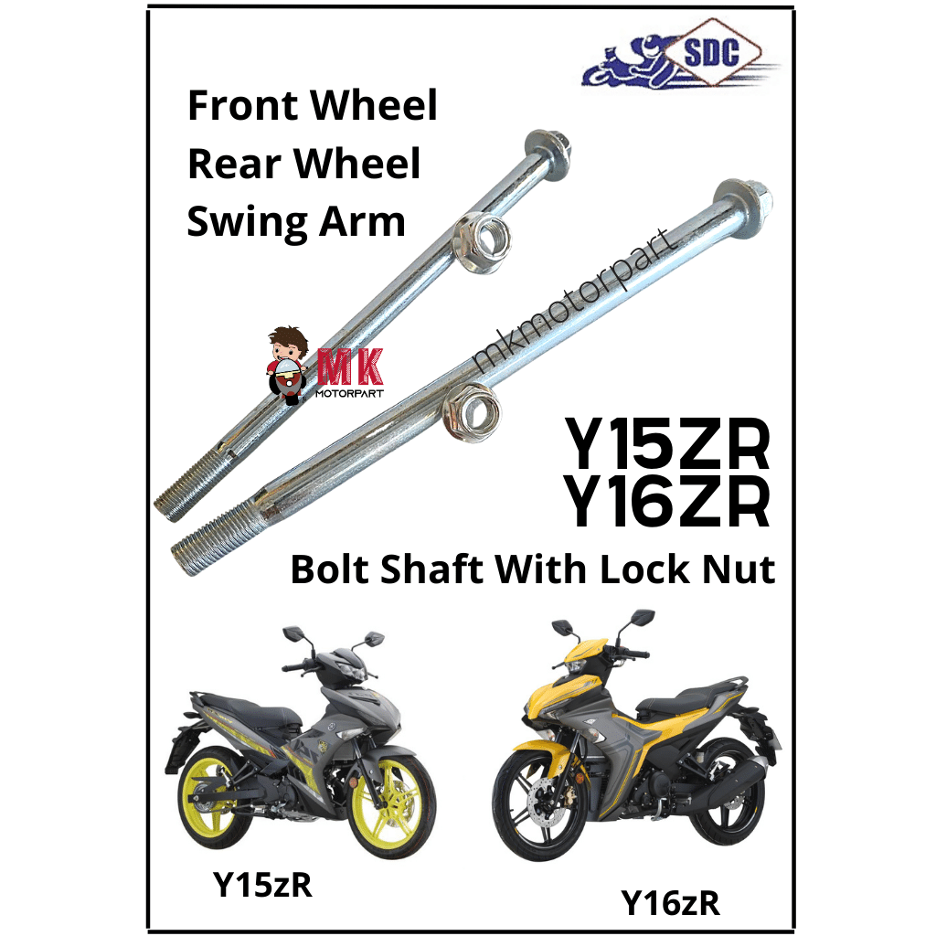 Yamaha Y15zR / Y16zR FRONT / REAR WHEEL / SWING ARM FORK SHAFT With ...