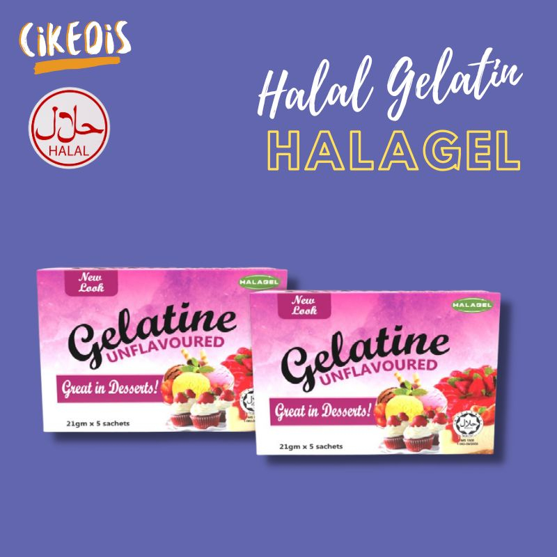 HALAGEL Halal Gelatin Powder Serbuk Gelatine Unflavored Clear Agar-Agar ...