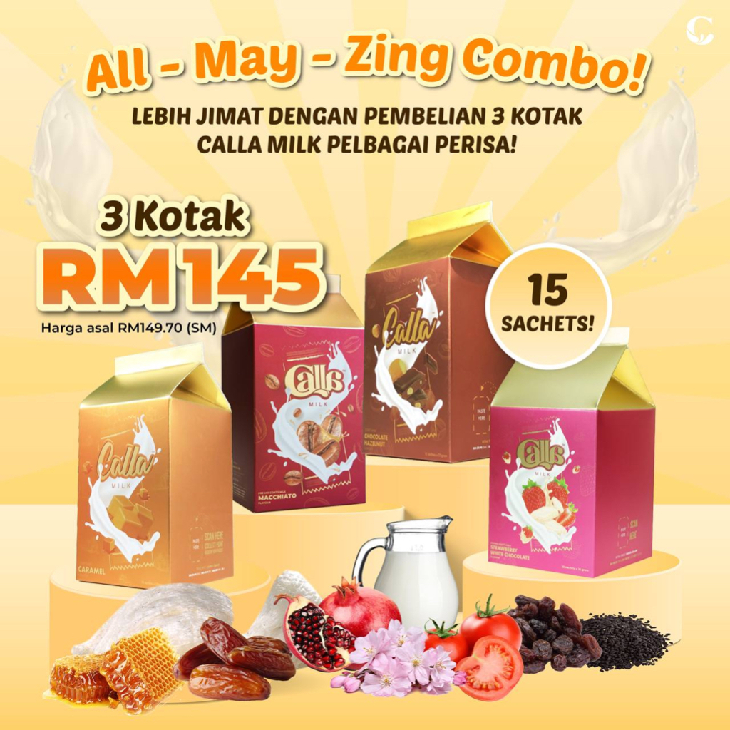 COMBO 3 BOX | Calla Milk HQ Susu Kambing Chocolate Hazelnut Macchiato ...