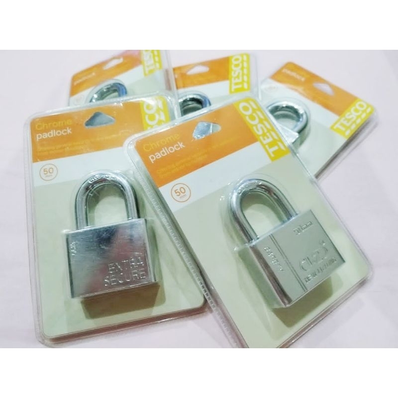 *CLEARANCE* TESCO BRAND CHROME PADLOCK 50MM | Shopee Malaysia