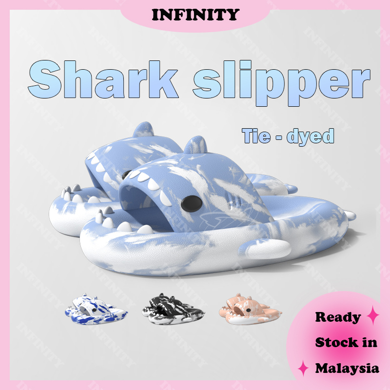 ️READY STOCK ️Adult Tie-dyed Shark Slipper Men's Women's indoor outdoor ...