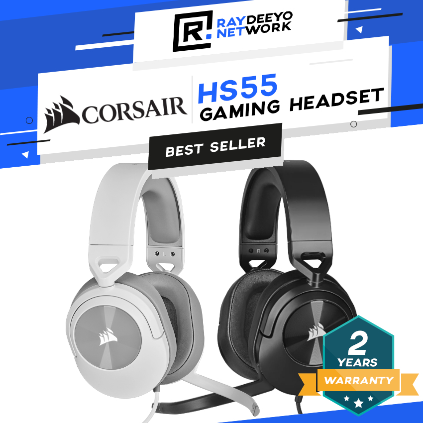 CORSAIR HS55 WIRELESS / HS55 STEREO / HS55 SURROUND Wired Gaming Headset [Dolby® Audio 7.1 ...