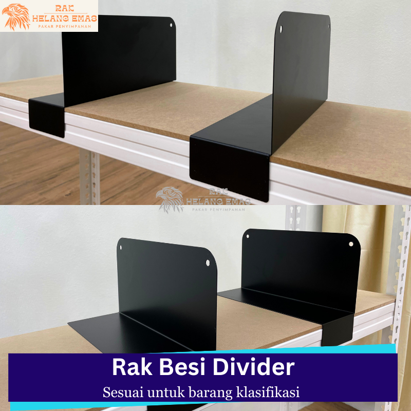 RAK BESI Divider Pembahagi Rak Metal Divider Storage / katogeri barang ...