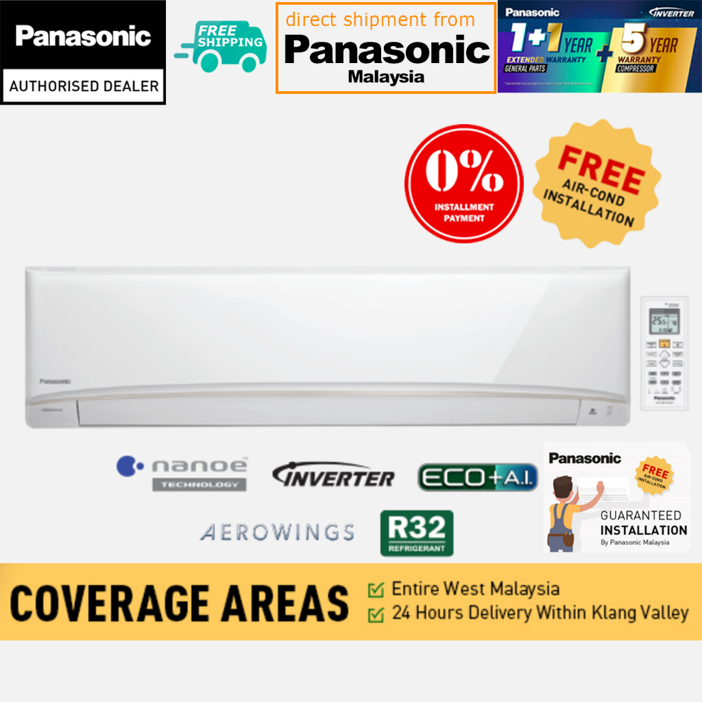 [FREE INSTALLATION] Panasonic Nanoe-X Eco Inverter Air Conditioner (2 ...