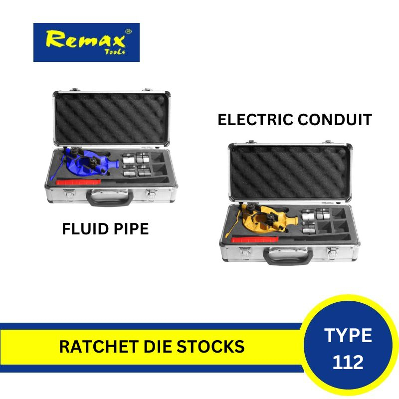 Remax CONDUIT PIPE / FLUID PIPE MANUAL RATCHET GI PIPE DIES SET ½”, ¾ ...