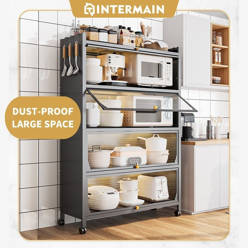 Rak Dapur Storage Rack With Wheel Rak Kabinet Dapur Storage Organizers ...