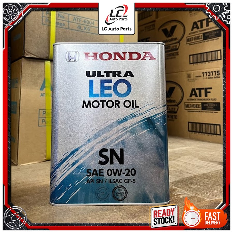 HONDA ULTRA LEO MOTOR OIL SN SAE 0W20 // ENGINE OIL 4 LITER | Shopee ...