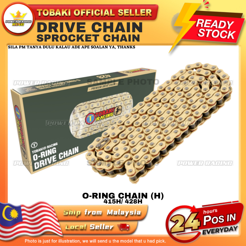 TOBAKI RACING O-RING SPROCKET GOLD 428H 415H 124L 132L OR NON O RING ...