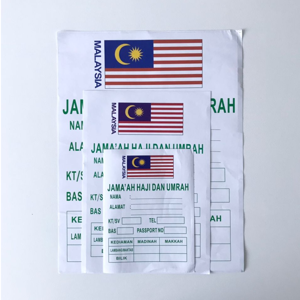 KL Stock Sticker Beg Besar Bagasi Haji Umrah Saiz A4/A5/A6 | Shopee ...