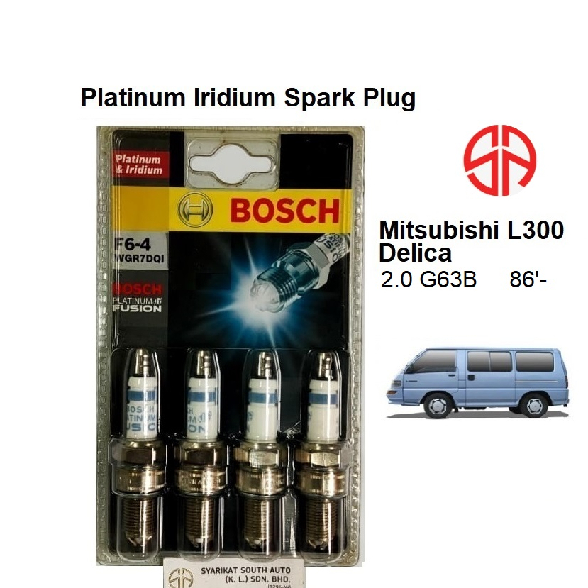 Spark Plug Platinum Iridium Mitsubishi L300 Delica 2.0 G63B Bosch WGR7DQI 0242235966 Fusion ...
