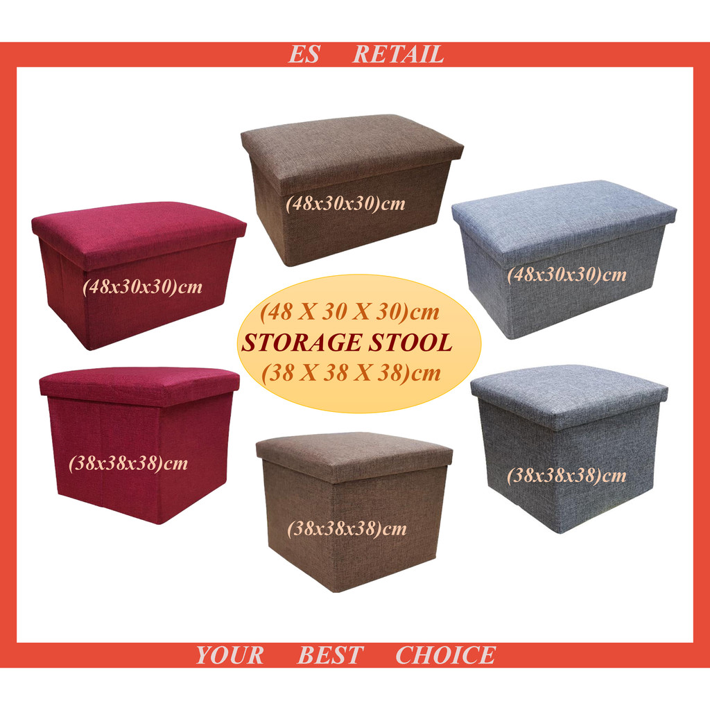 Storage Stool Sofa Stool Storage Box Collapsible Storage Stool Foldable ...