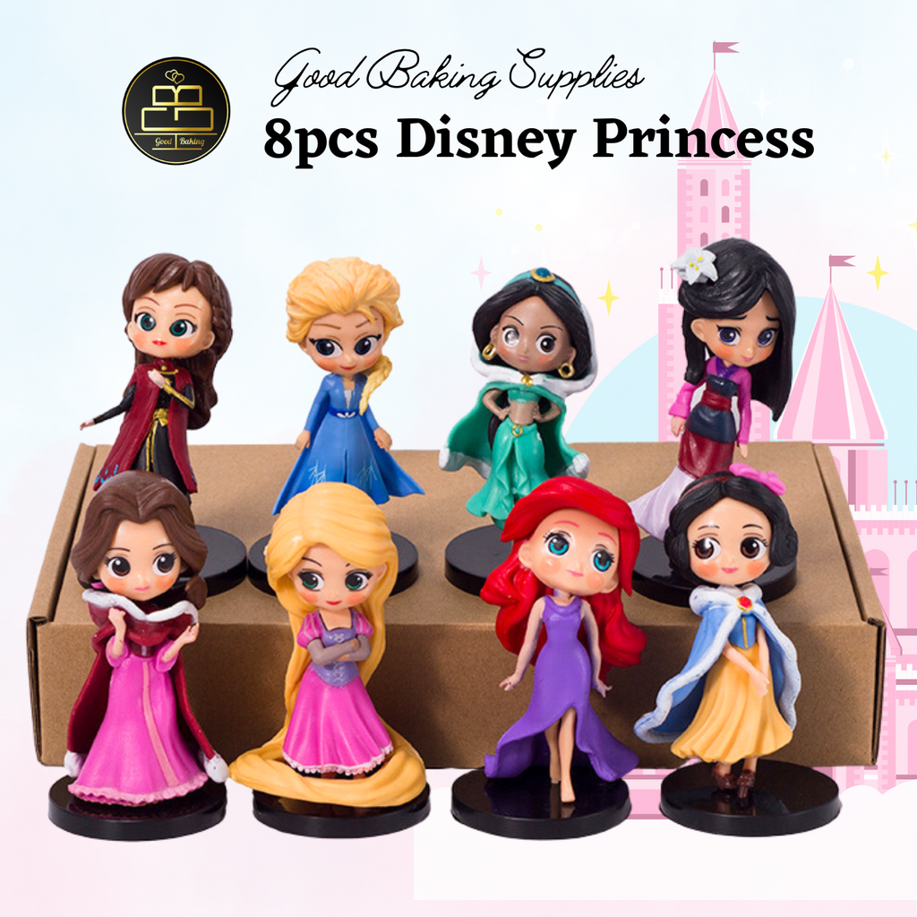 8PCS Disney Princess Cartoon Cake Decoration / Cute Kid Kek Topper ...