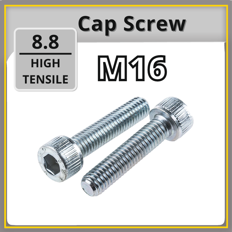 M16 Hex Socket Cap Screw DIN912 | Grade 8.8 High Tensile | Zinc Plating ...