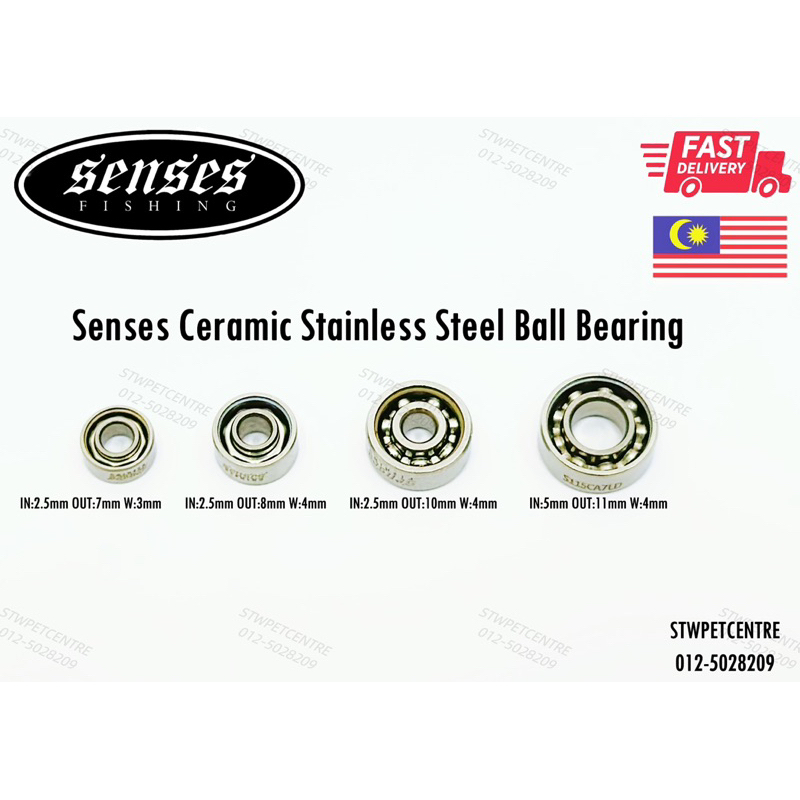 Senses Ceramic Stainless Steel BC Ball Bearing Baitcast Reel Ball ...