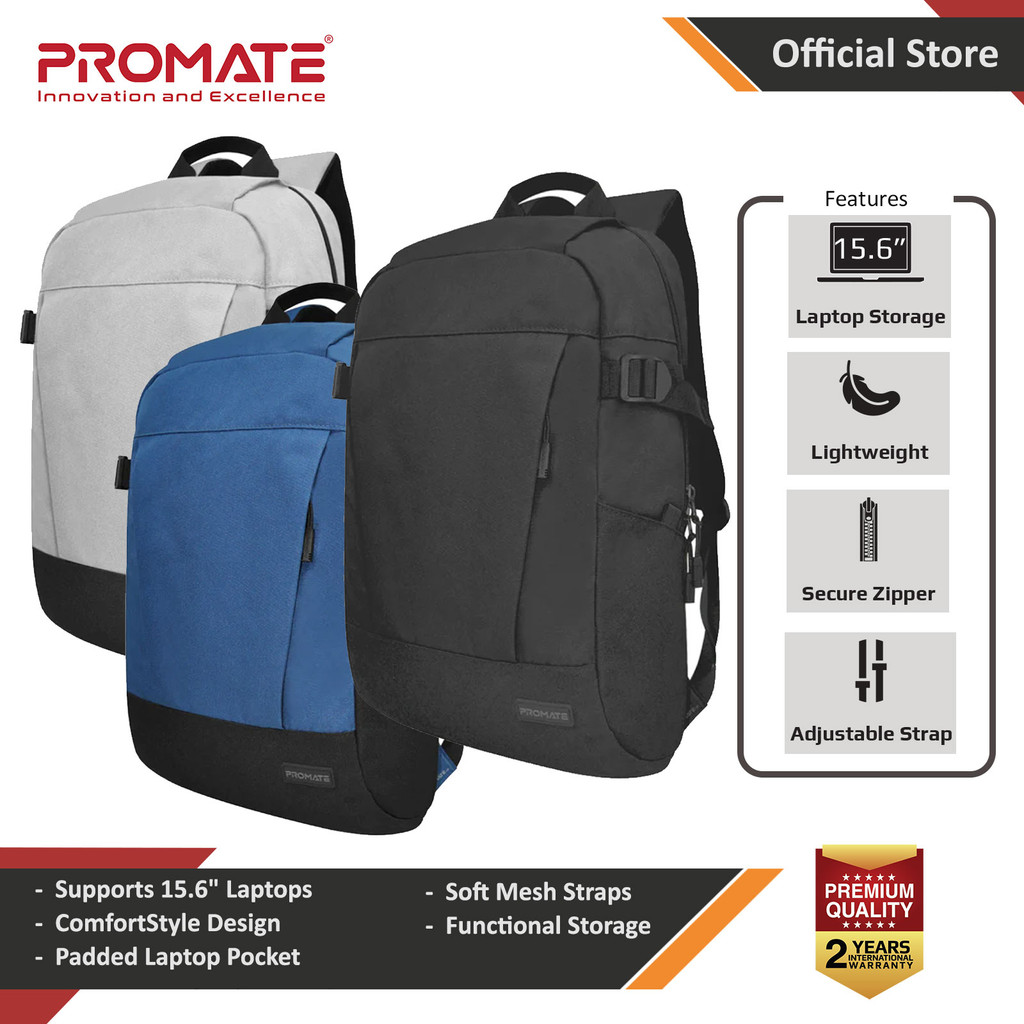 Promate Birger ComfortStyle™ Simple Laptop Backpack with Large ...