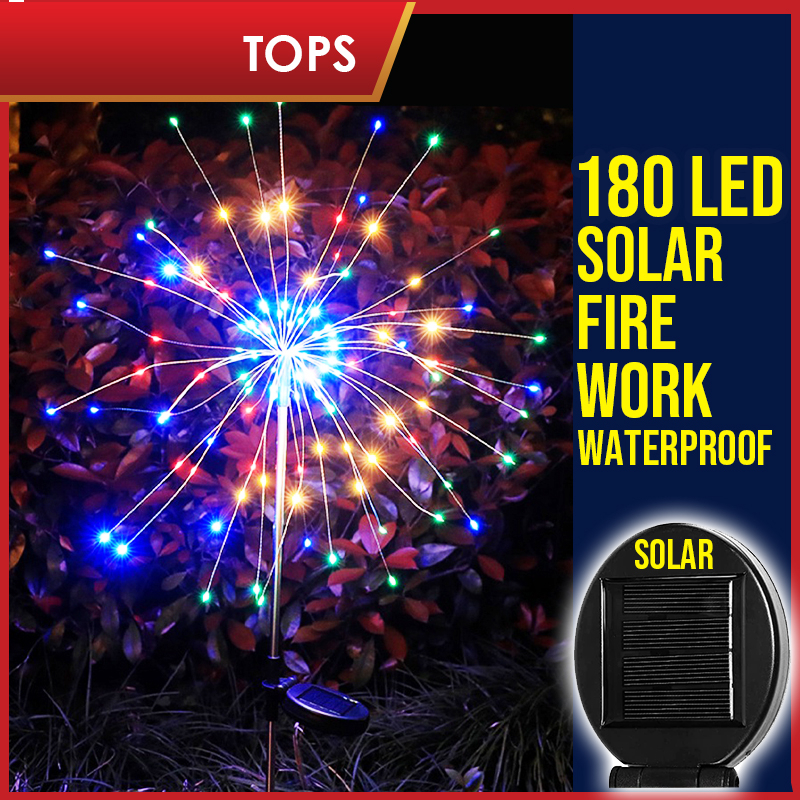 2026 Viral LED Lampu Raya Solar Firework Light Outdoor Waterproof Bunga ...