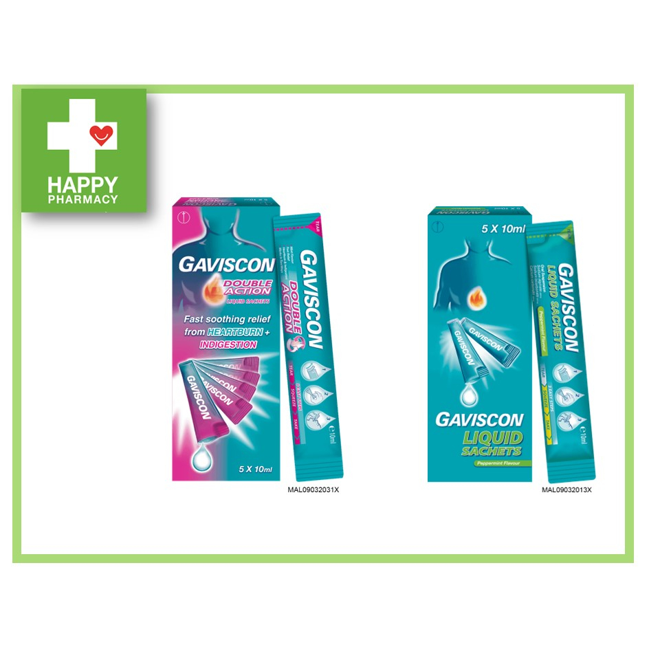 Gaviscon Liquid Sachet 5x10ml (Normal/Double Action) | Shopee Malaysia