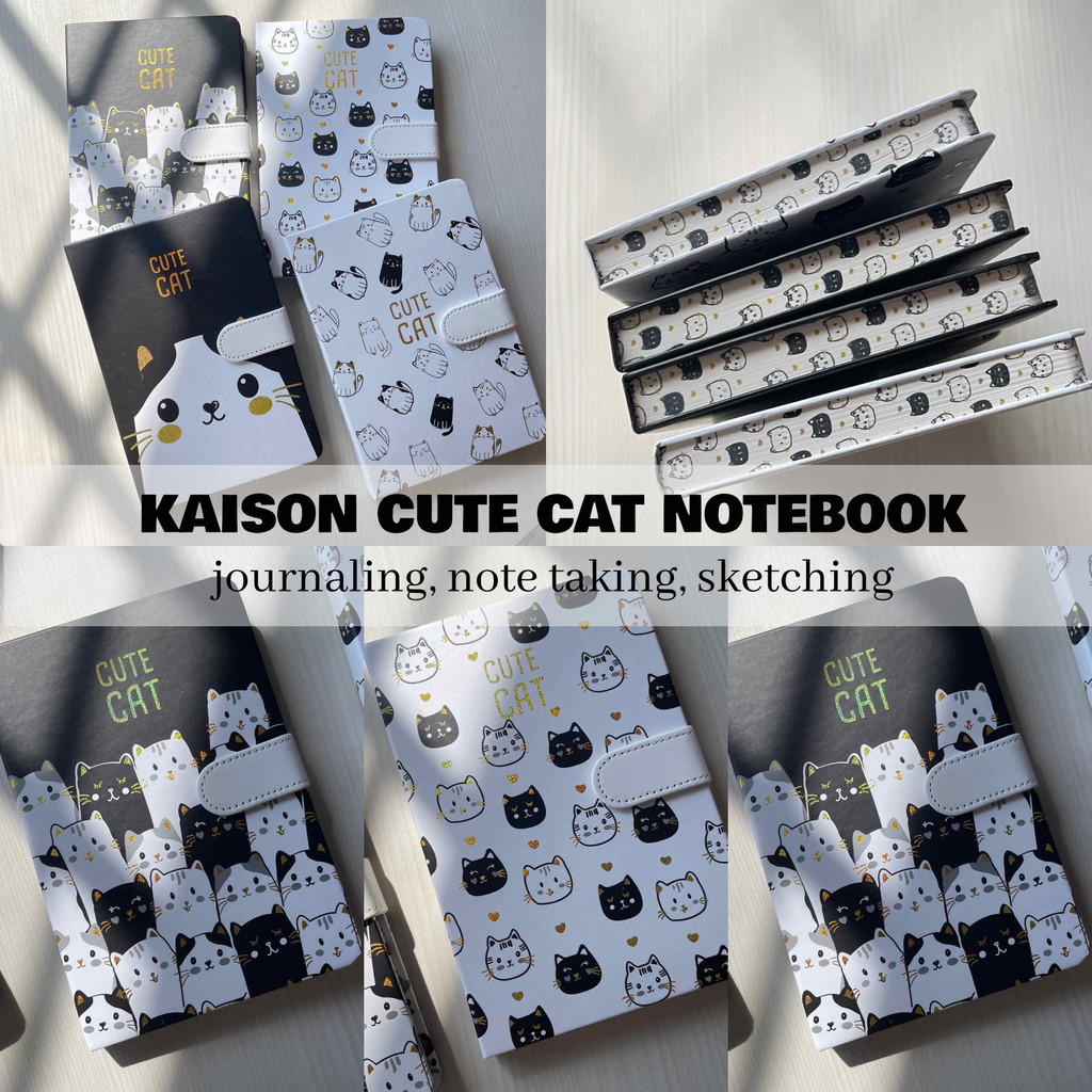 KAISON Notebook / Cute Cat Cover Notebook With Magnetic Lock | Shopee ...