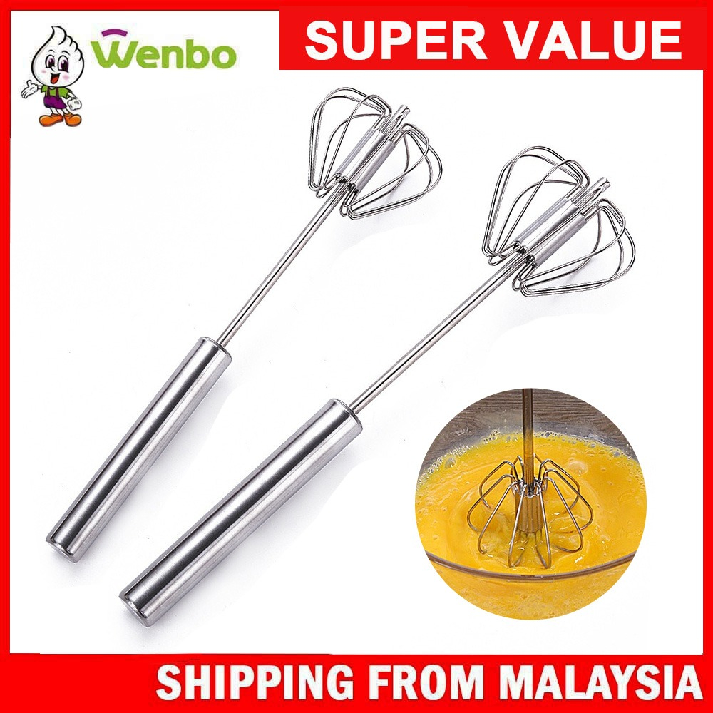 Wenbo Auto Hand Push Stainless Steel Semi-automatic Egg Beaters Easy ...