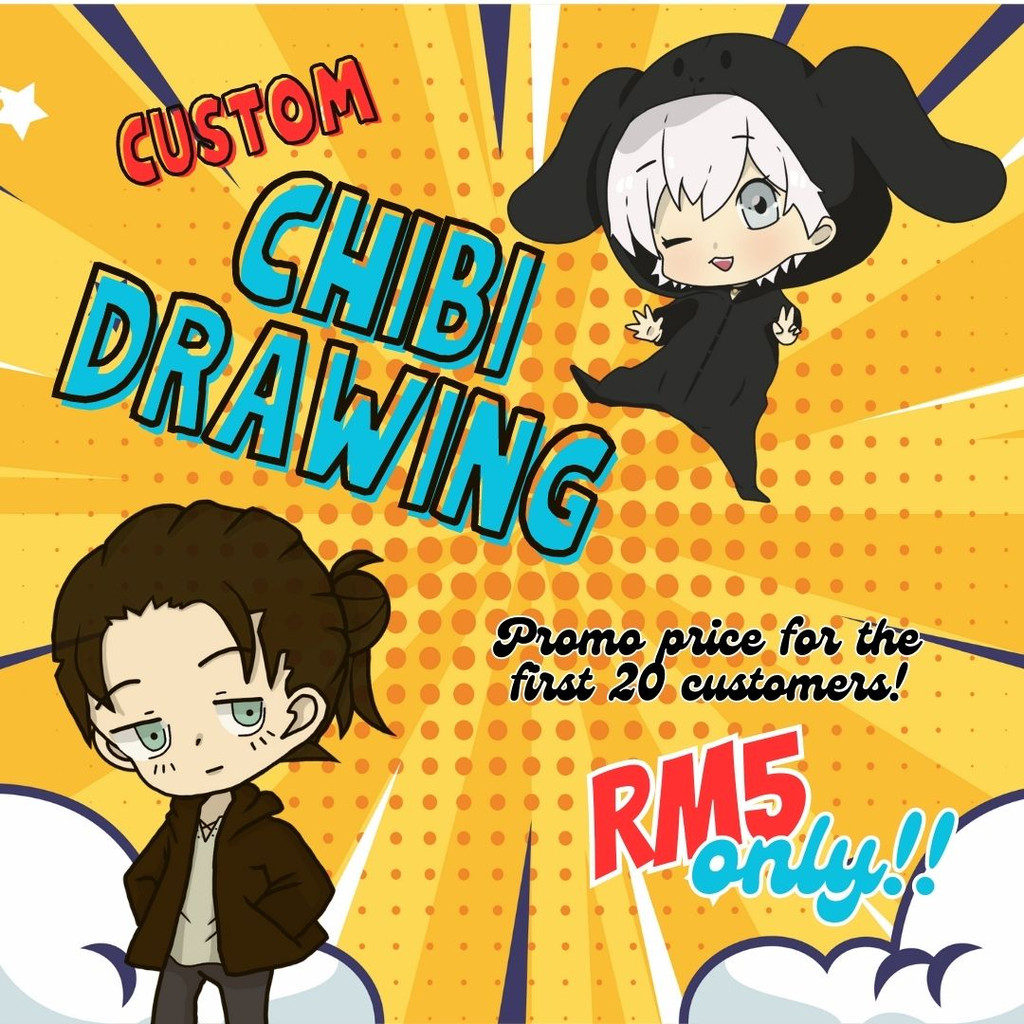 Custom Digital Chibi Drawing | Cute | Anime Style | Promo Murah ...