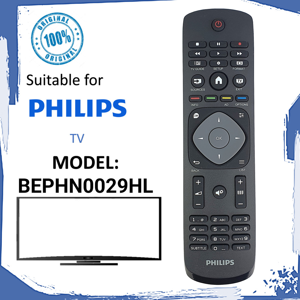 ORIGINAL PHILIPS TV Remote Control MODEL: BEPHN0029HL | Shopee Malaysia