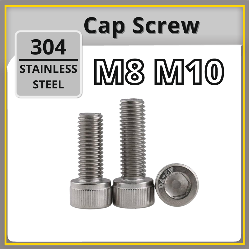 M8 M10 Hex Socket Cap Screw DIN912 | SUS 304 Stainless Steel Grade A2-70 | M8 Screw M10 Screw ...