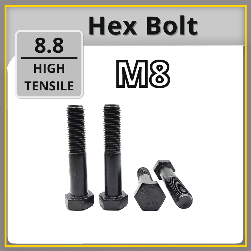 M8 Hex Bolt DIN931 | Half Thread Skru | Grade 8.8 High-Tensile Steel ...