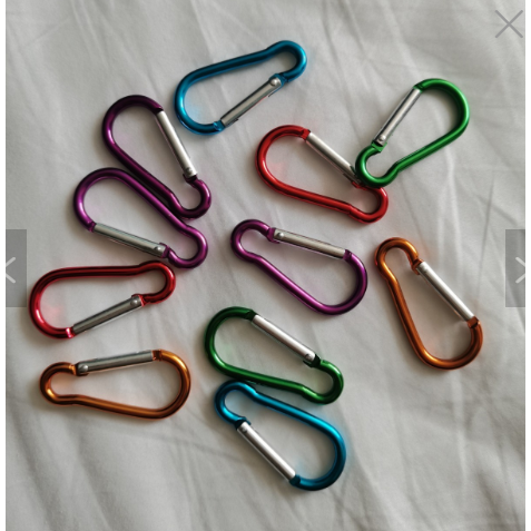 5 pcsRandom Colours Aluminum Carabiner D-Ring Key Chain Clip Snap Hook ...